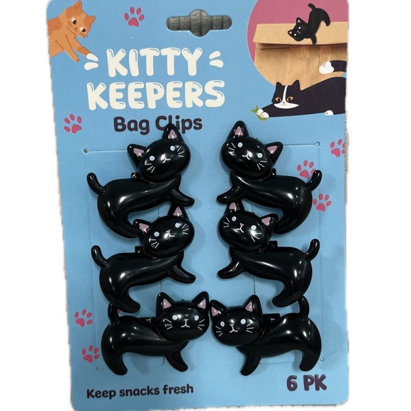 CWC | Kitchen | Nwt Kitty Keepers Black Cats Themed Bag Clips Set Of 6 ...